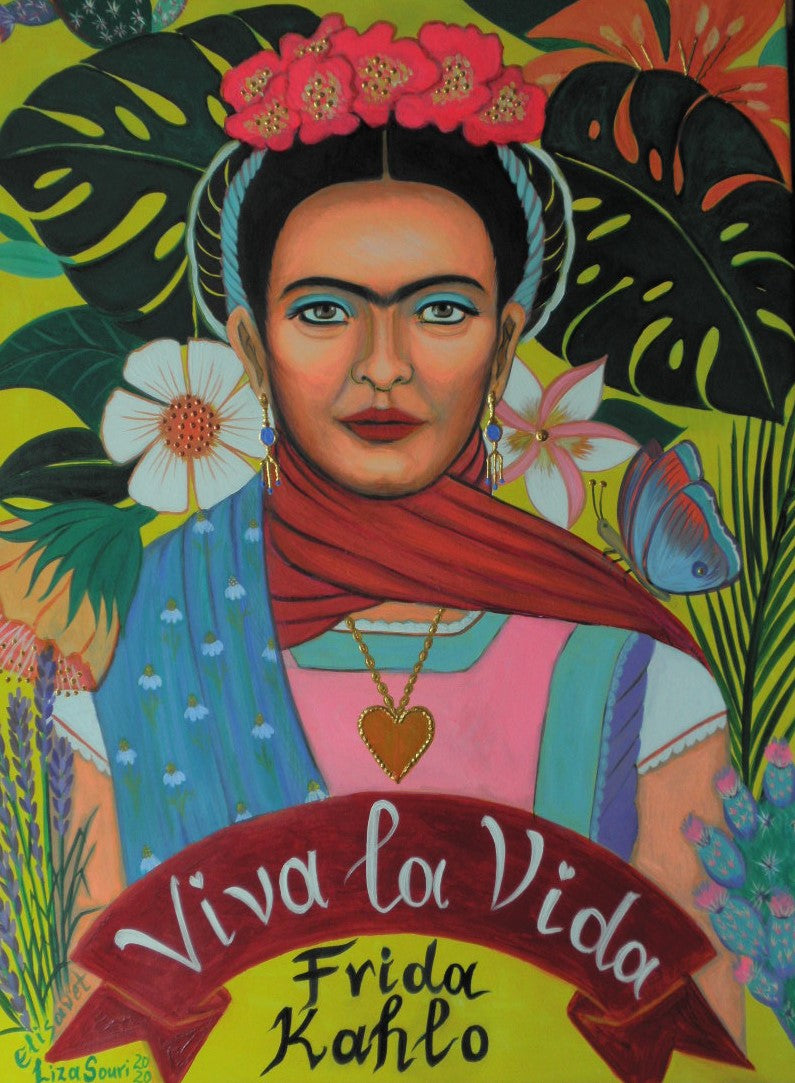 ΖΩΓΡΑΦΙΚΗ "FRIDA KAHLO/VIVA LA VIDA", 60x45cm – Lithari Hellas